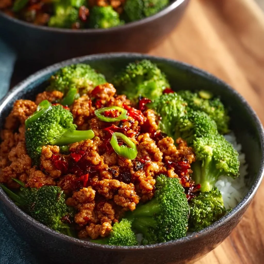 Sweet and Spicy Ground Turkey Broccoli Bowls